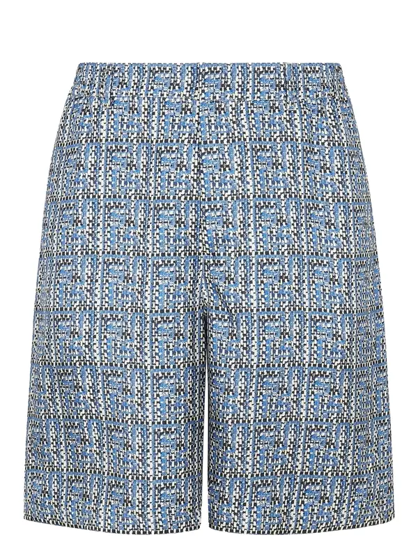 Fendi Printed Silk Shorts - Blue