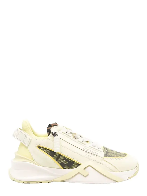 Fendi Flow Leather Sneakers - White