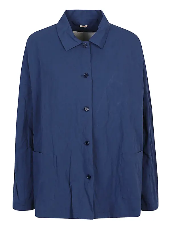 Apuntob Denim Caban Jacket - Blue