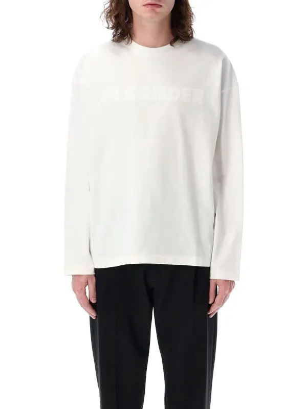 JIL SANDER Cotton Logo T-shirt - Porcelain