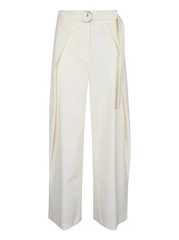 Erika Cavallini Wool Twill Amelia Trousers - White