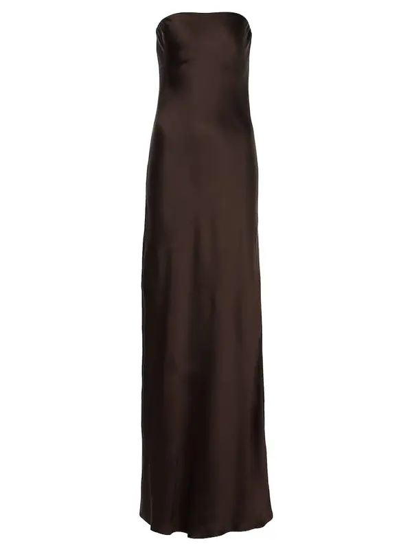 Norma Kamali Crêpe Satin Gown - Brown