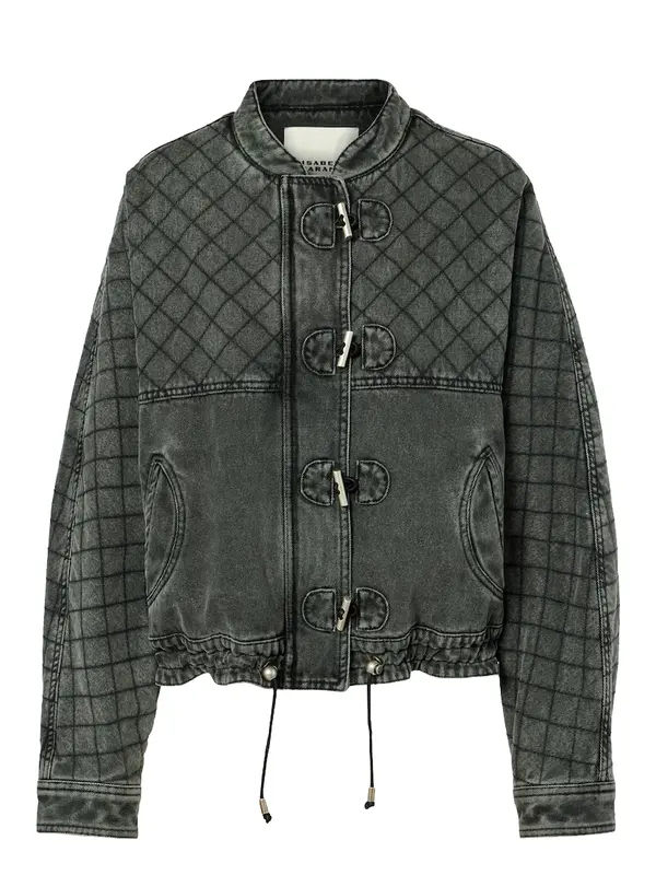 Isabel Marant Celiany Quilted Denim Jacket - Grey