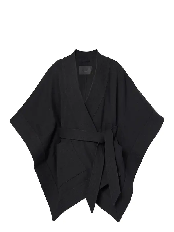 Wardrobe.NYC Belted Cotton Cape - Black