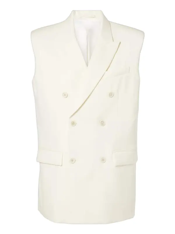 Wardrobe.NYC Double-breasted Wool Vest - White