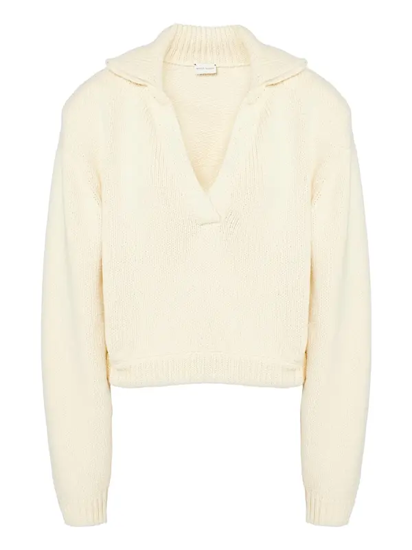 Magda Butrym Cropped Polo Sweater - White