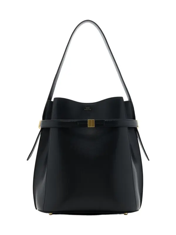 TOTEME Belted Bucket Bag - Black