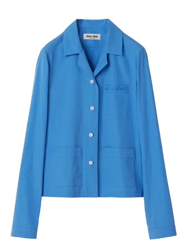 Miu Miu Poplin Shirt - Sapphire Blue
