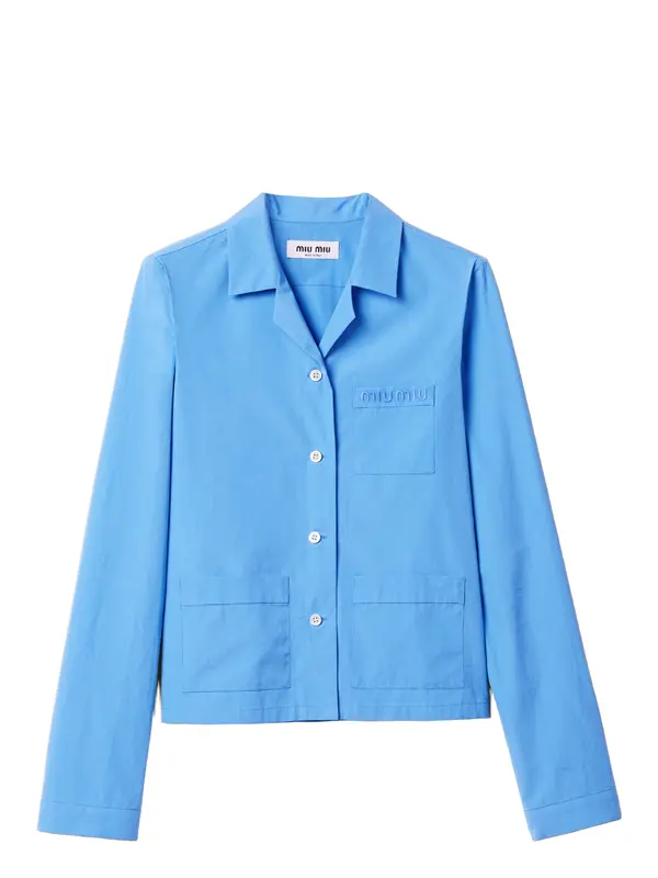 Miu Miu Poplin Shirt - Sapphire Blue