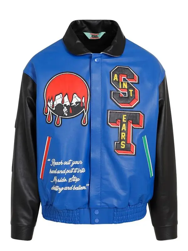 SAINT M×××××× Saint Mxxxxxx Varsity Cowhide Jacket - Multicolour