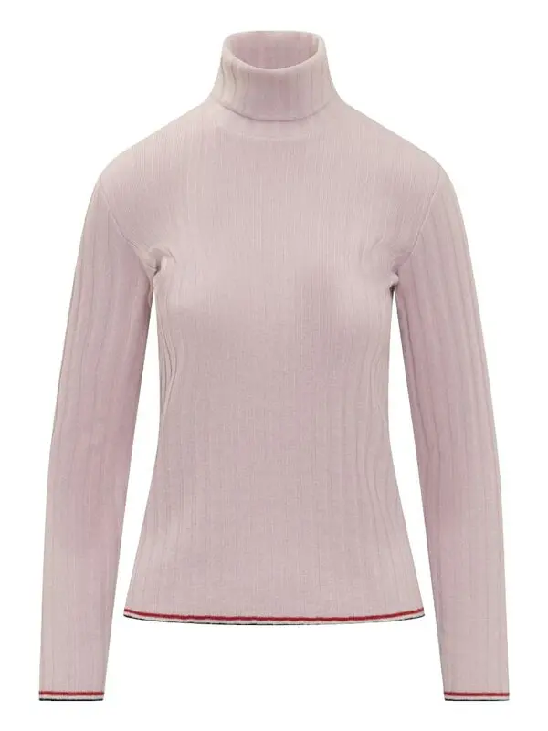 Thom Browne Long-sleeved Turtleneck Cashmere Sweater - Pink