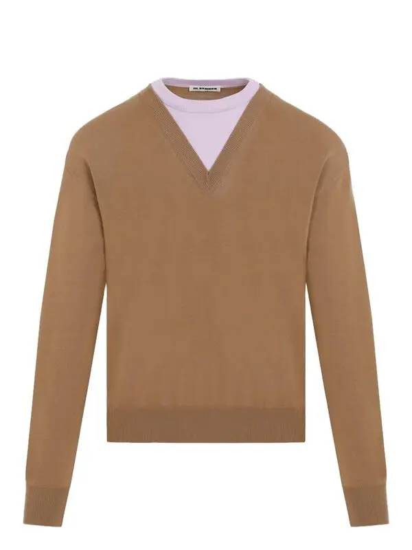JIL SANDER Virgin Wool Pullover - Beige
