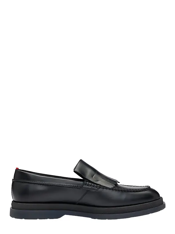 Hugo Tassel-embellished Leather Moccasins - Black