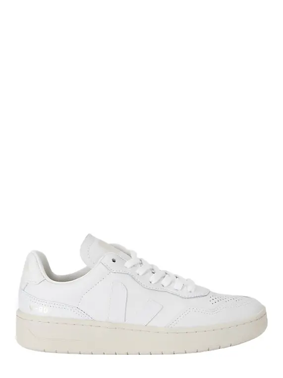 VEJA V-90 Logo-embroidered Low-top Leather Trainers - White/oth