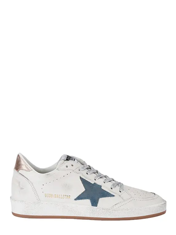 GOLDEN GOOSE Ball Star 11918 Star-embroidered Leather Low-top Trainers - White/comb