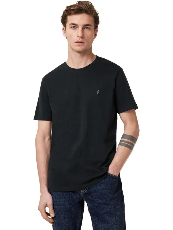 ALLSAINTS Brace Brushed Cotton Crew Neck T-shirt - Jet Black