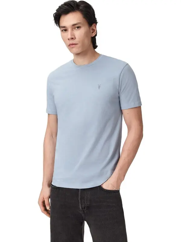 ALLSAINTS Brace Brushed Cotton Crew Neck T-shirt - Misty Blue