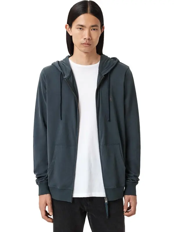 ALLSAINTS Ramskull Zip Up Hoodie - Sunil Blue