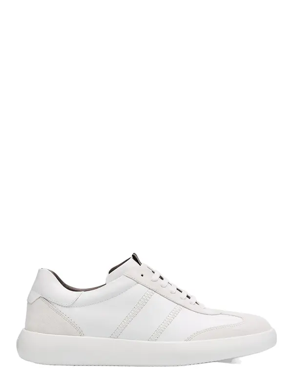 Brioni Mixed Leather Cassette Sneakers - White