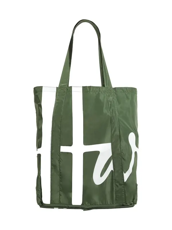 Harrods Logo Pocket Shopper Bag - Green