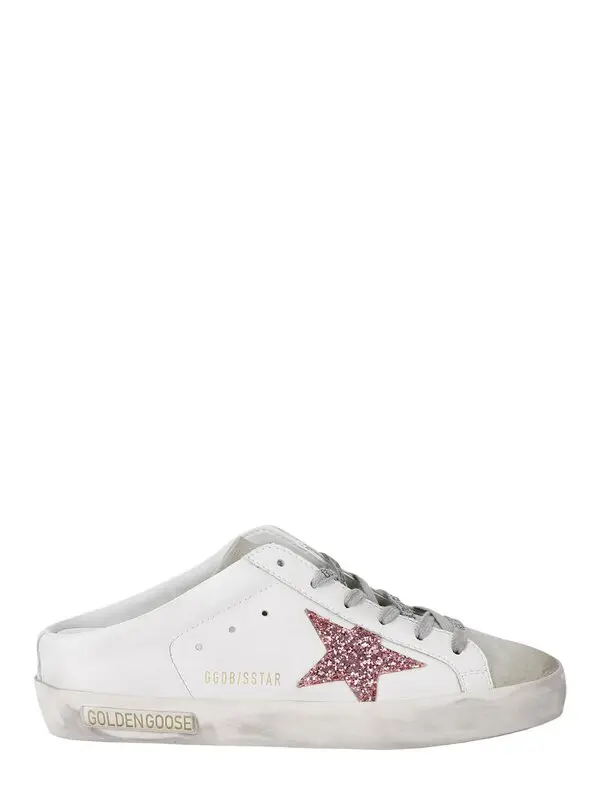 GOLDEN GOOSE Glitter Super-star Sabot Sneakers - White