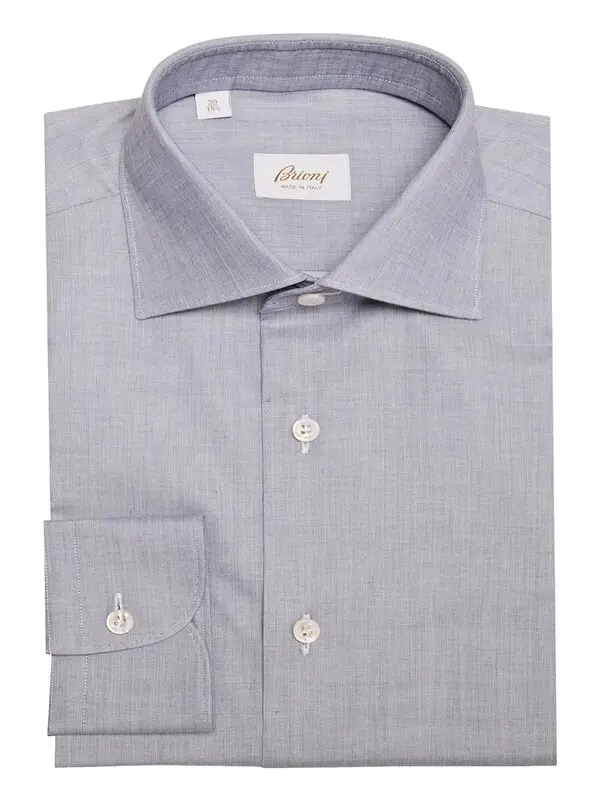 Brioni Cotton Chambray Dress Shirt - Blue