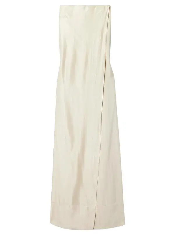 ESSE STUDIOS Strapless Satin-crepe Maxi Dress - Stone
