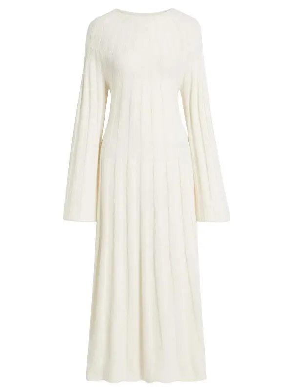 Loulou De Saison Gossa Ribbed Cashmere Maxi Dress - Ivory