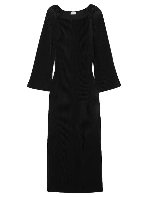 BY MALENE BIRGER Viella Plissé Crepe Maxi Dress - Black