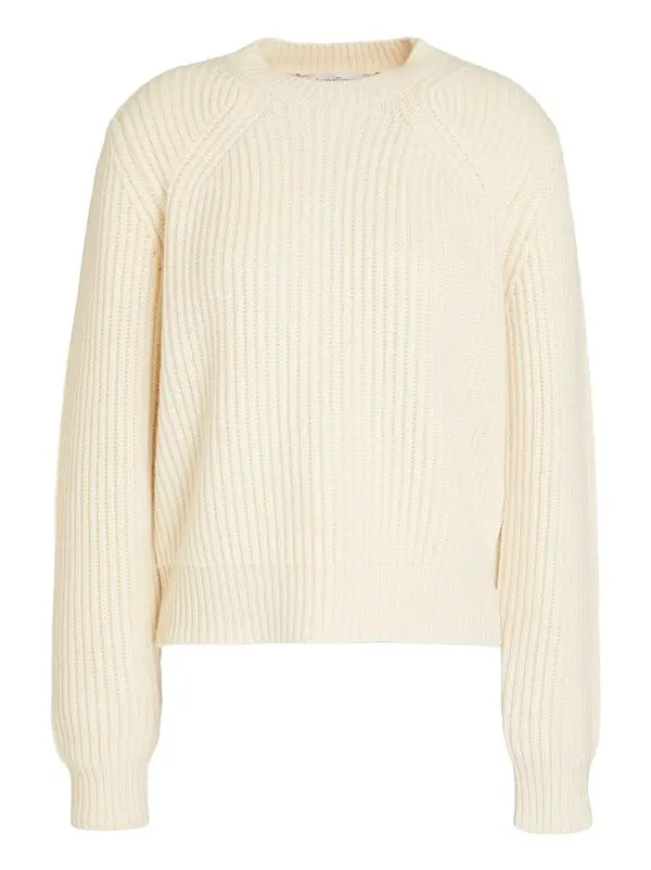 Another Tomorrow Ribbed Cashmere And Wool-blend Sweater - Ivory