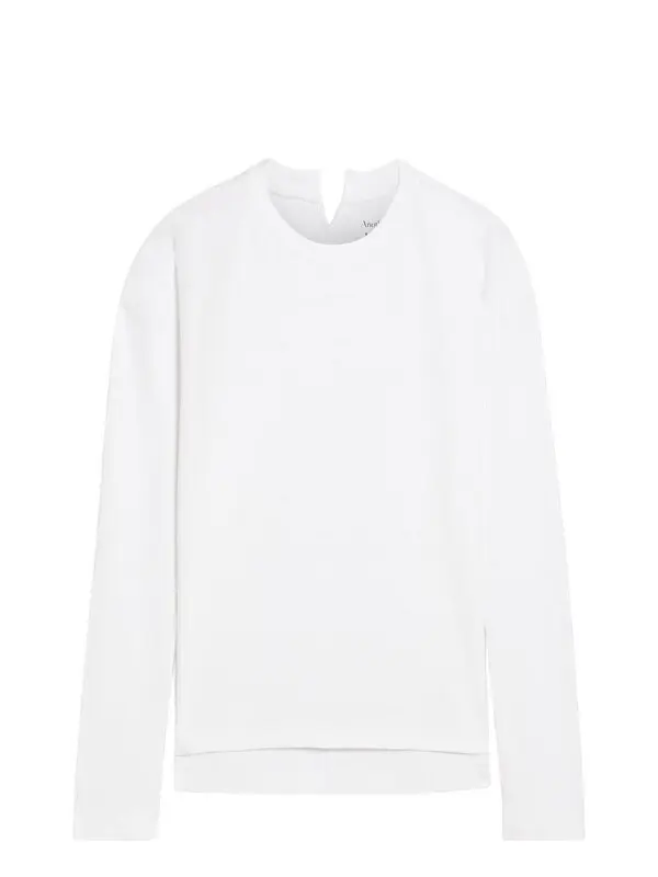 Another Tomorrow Cotton-jersey Top - White