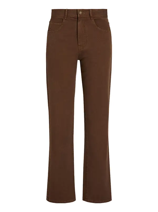 NILI LOTAN High-rise Straight-leg Jeans - Brown