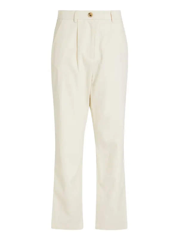 Mara Hoffman Dita Pleated Tencel And Cotton-blend Jacquard Pants - Ivory