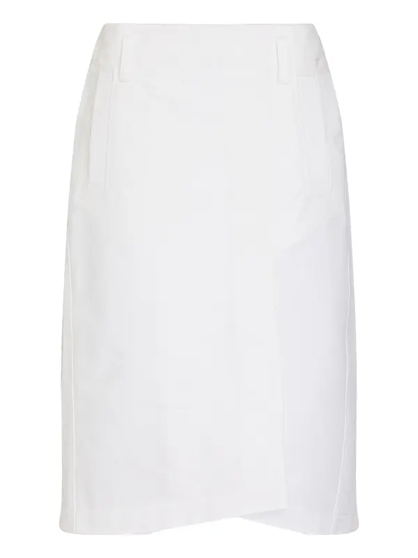 Tibi Wrap-effect Cotton Skirt - White