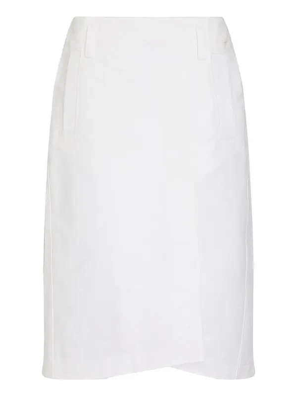 Tibi Wrap-effect Cotton Skirt - White