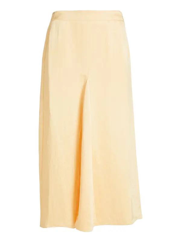 Tibi Satintwill Midi Skirt - Pastel Yellow