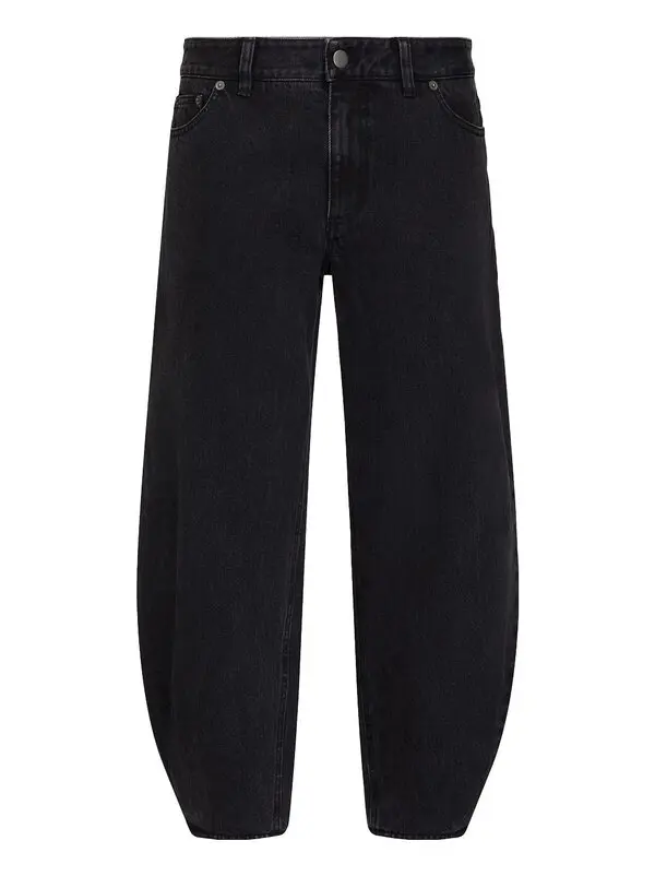 Tibi Cropped High-rise Tapered Jeans - Black