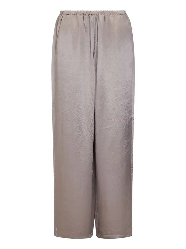 Tibi Satin-twill Wide-leg Pants - Gray