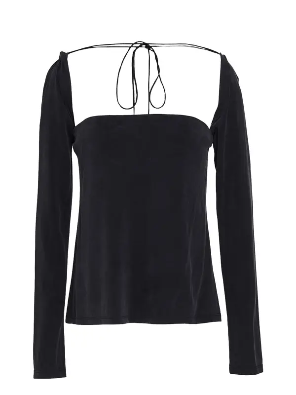 Tibi Convertible Cupro-blend Jersey Top - Black