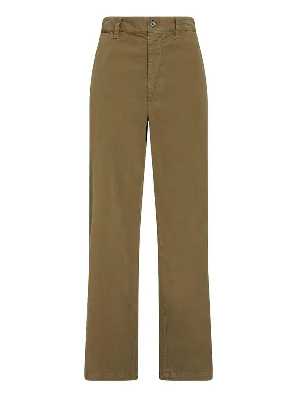 NILI LOTAN Elliot Stretch-cotton Twill Straight-leg Pants - Army Green