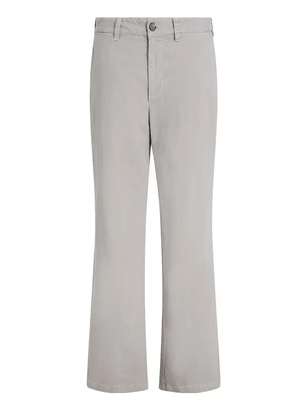 NILI LOTAN Elliot Stretch-cotton Twill Straight-leg Pants - Light Gray