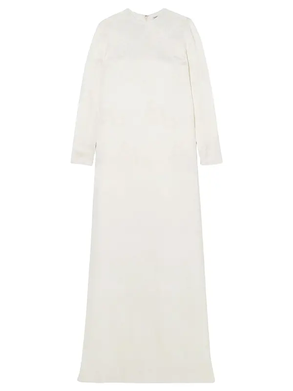TOTÊME Frayed Jacquard Maxi Dress - Cream