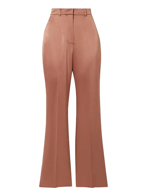 Nanushka Satin Flared Pants - Antique Rose