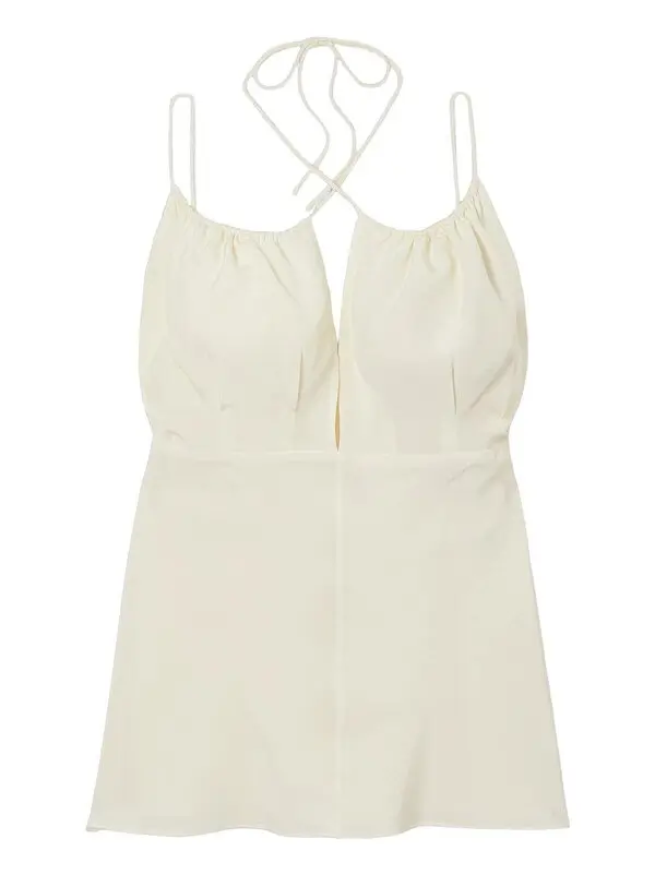 TOTEME Tie-detailed Gathered Camisole - Ivory