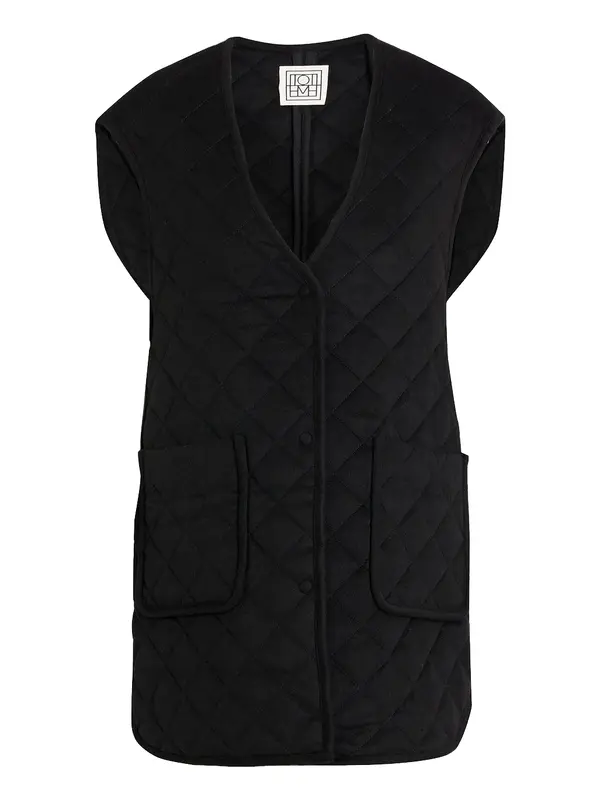 TOTEME Quilted Wool-felt Vest - Black
