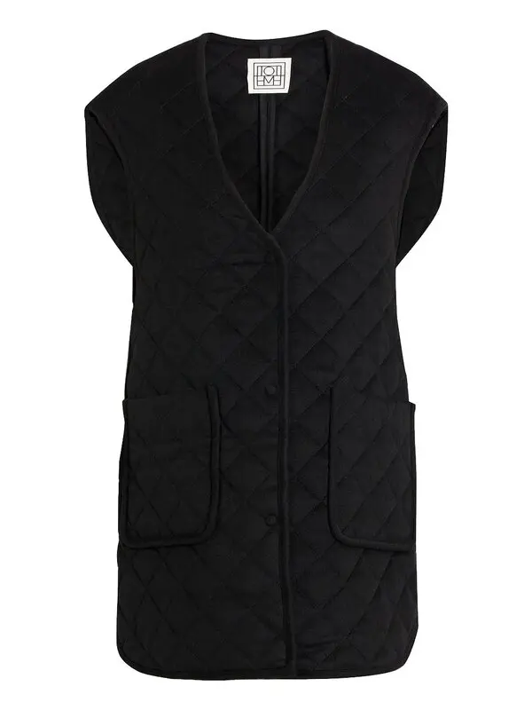 TOTEME Quilted Wool-felt Vest - Black
