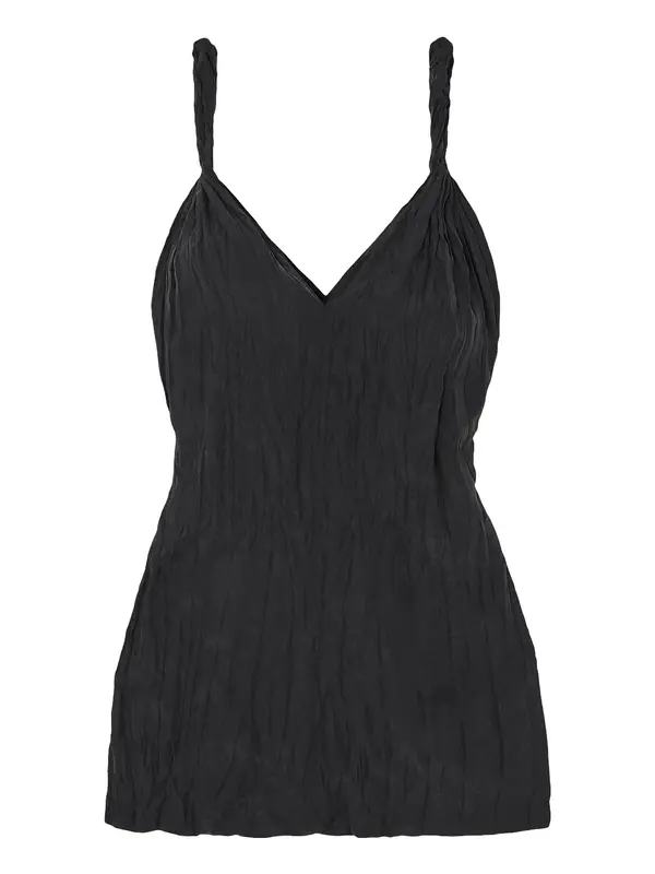 TOTEME Twisted Crinkled Silk Camisole - Black