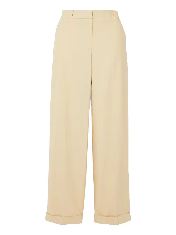 TOTEME Herringbone Twill Straight-leg Trousers - Cream