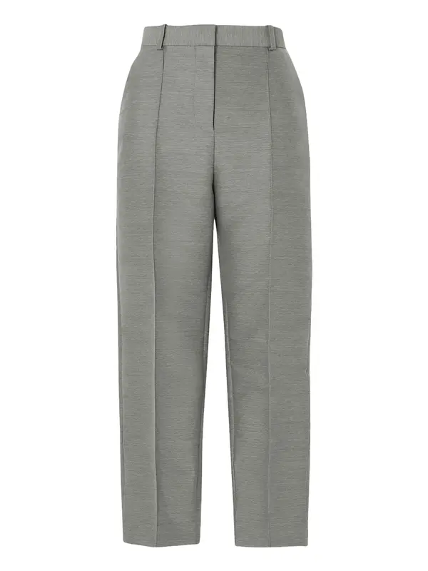 TOTEME Pleated Tapered Woven Pants - Gray