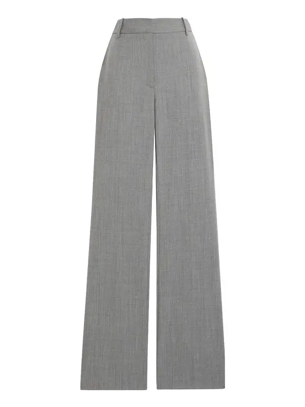 NILI LOTAN Corette Twill Straight-leg Pants - Gray